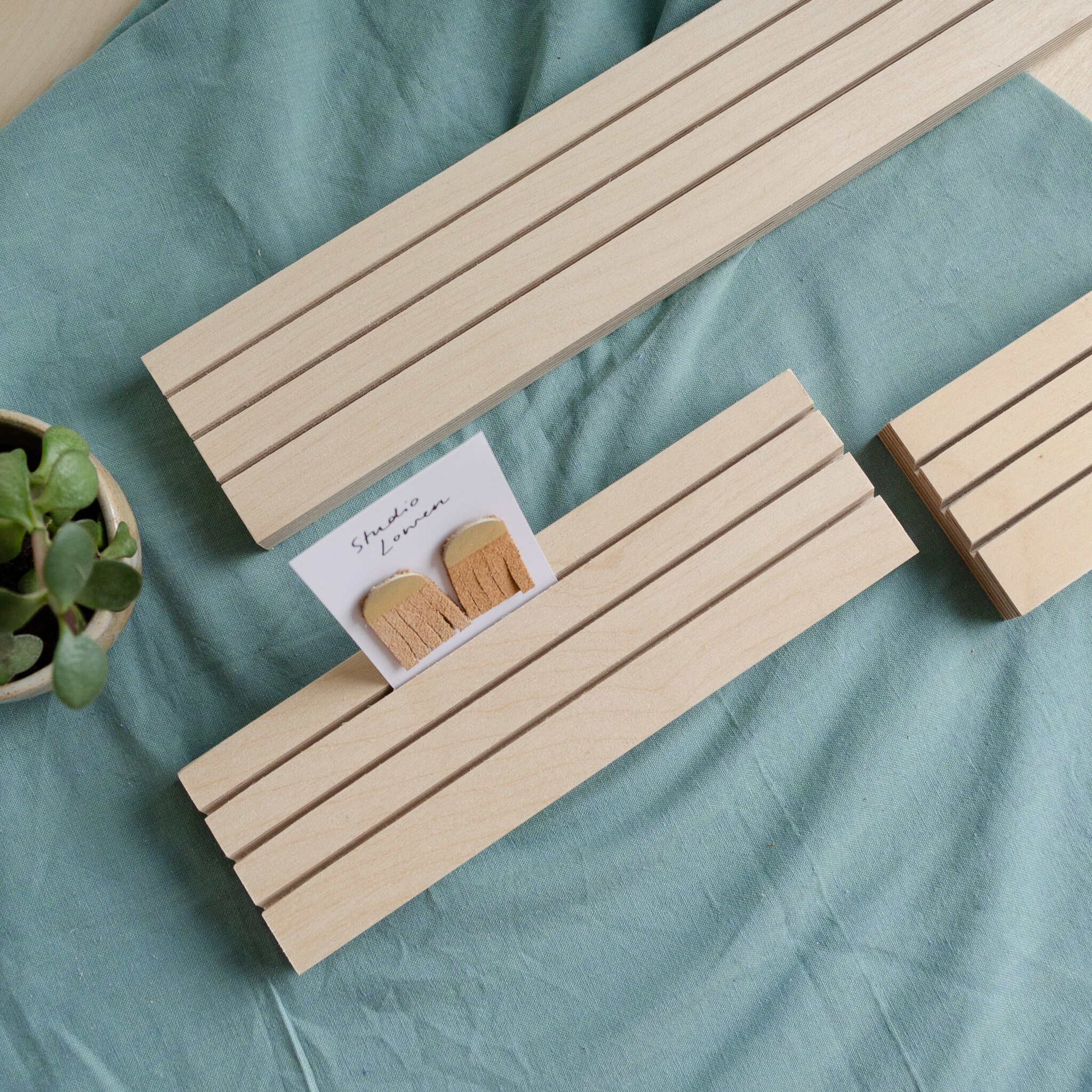 3 Rows Ply Wood Card Display Stand for Earrings Greeting - Etsy UK