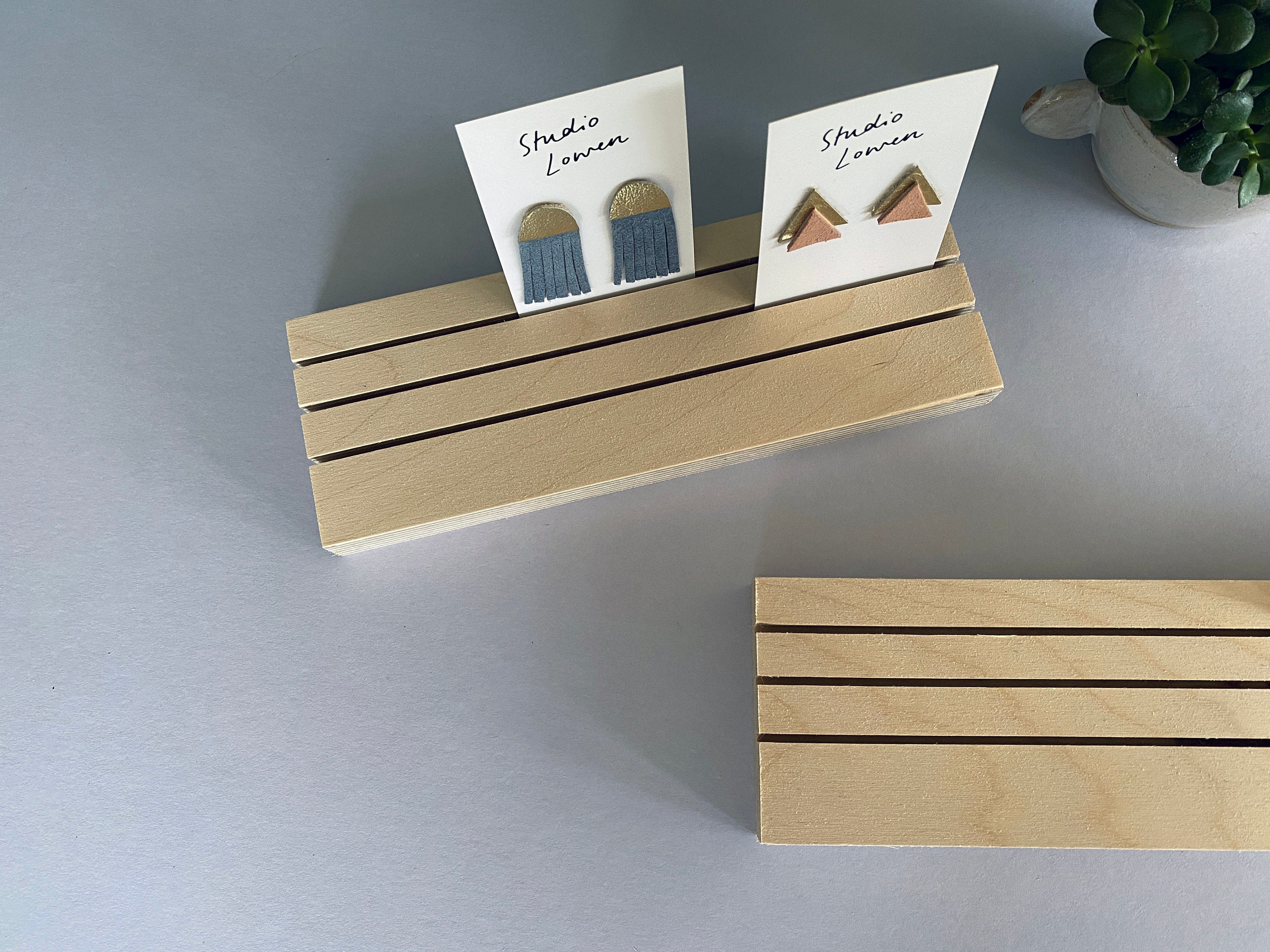 3 Rows Ply Wood Card Display Stand for Earrings Greeting | Etsy