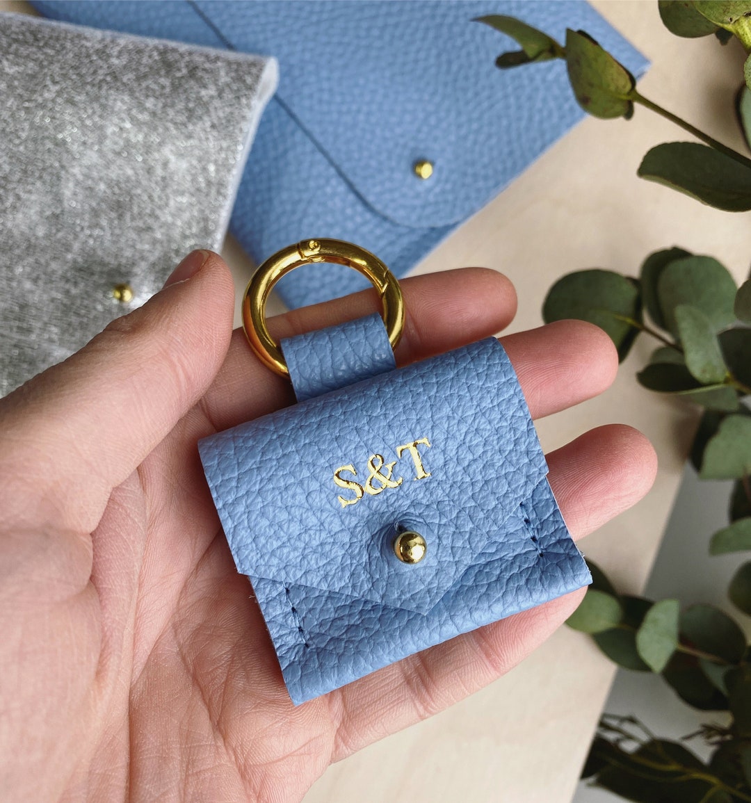 Clip on Ring Pouch for Gym Bags, Personalised Leather Jewellery Pouch ...