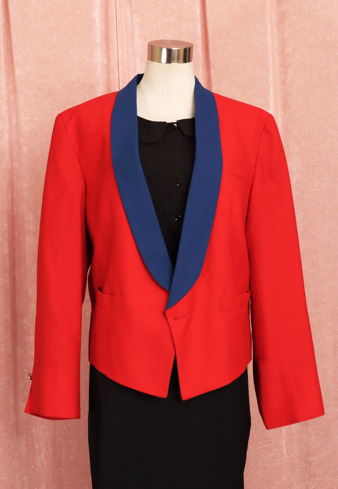 Vintage 70s Red and Blue Circus Clown Jacket, Plaid AU14 - Etsy