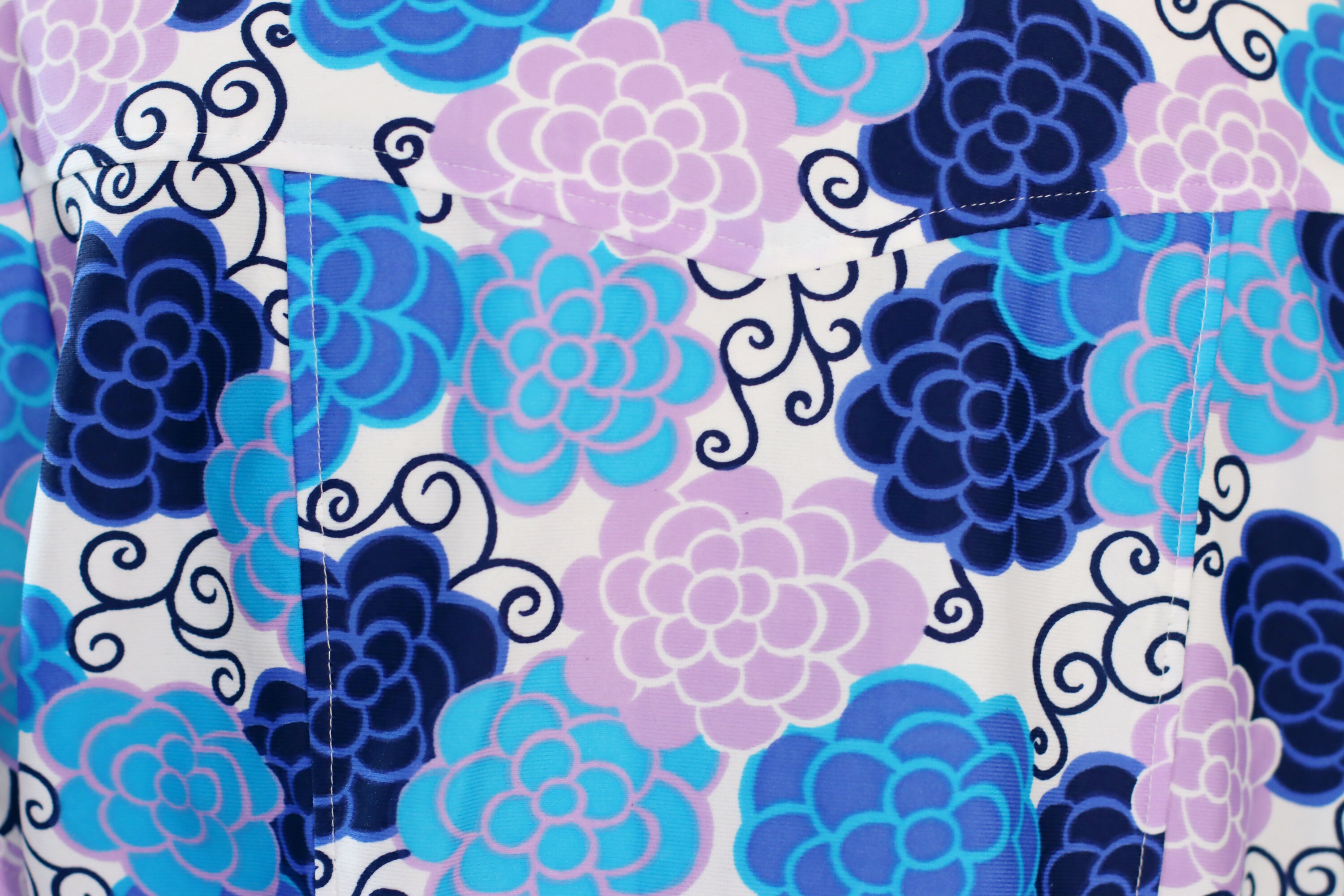 70s Blue and Purple Floral Dress Psychedelic Mod Collar Mini - Etsy