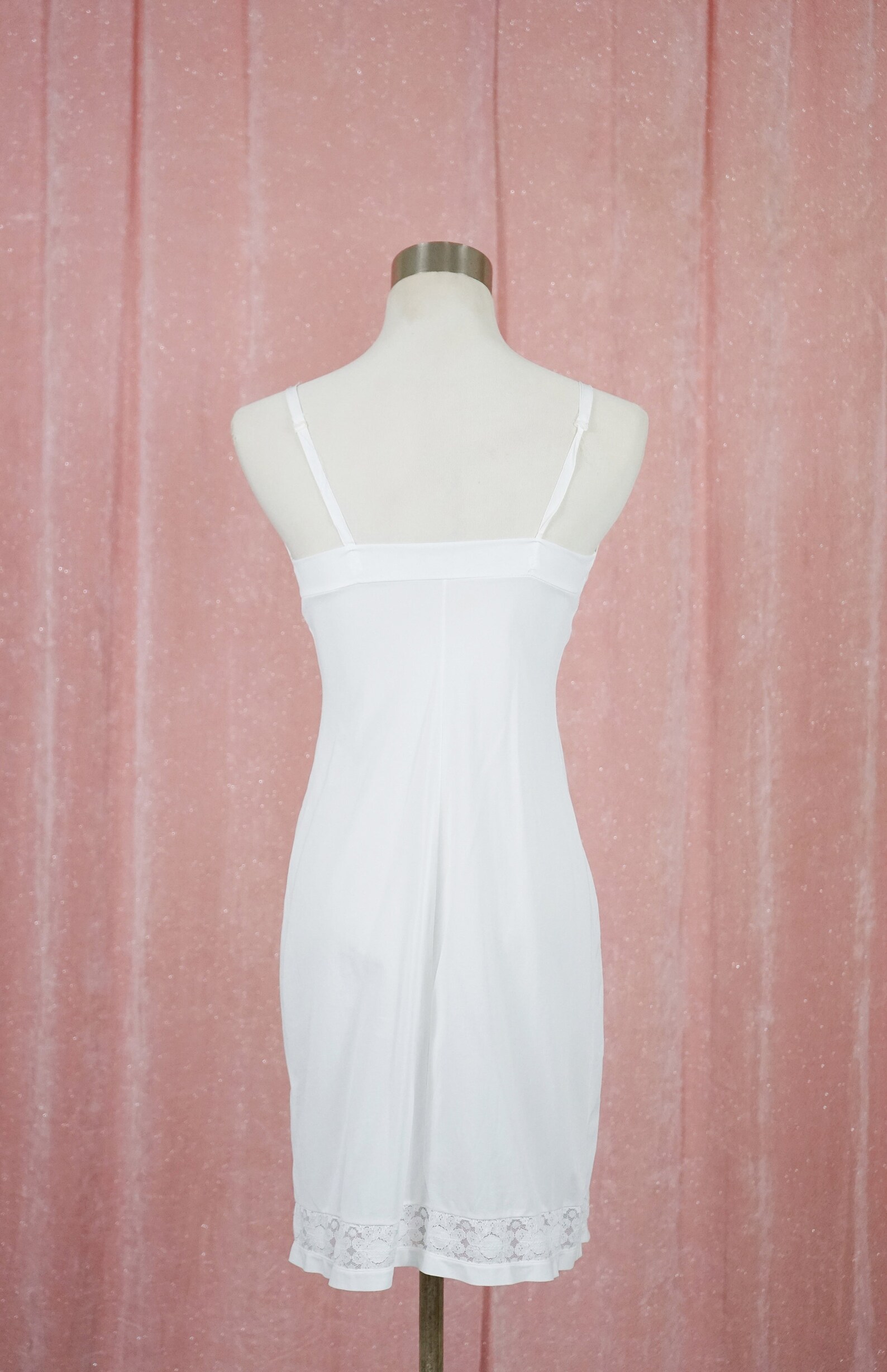White 90s Semi Sheer Slip With Adjustable Straps - Etsy Australia