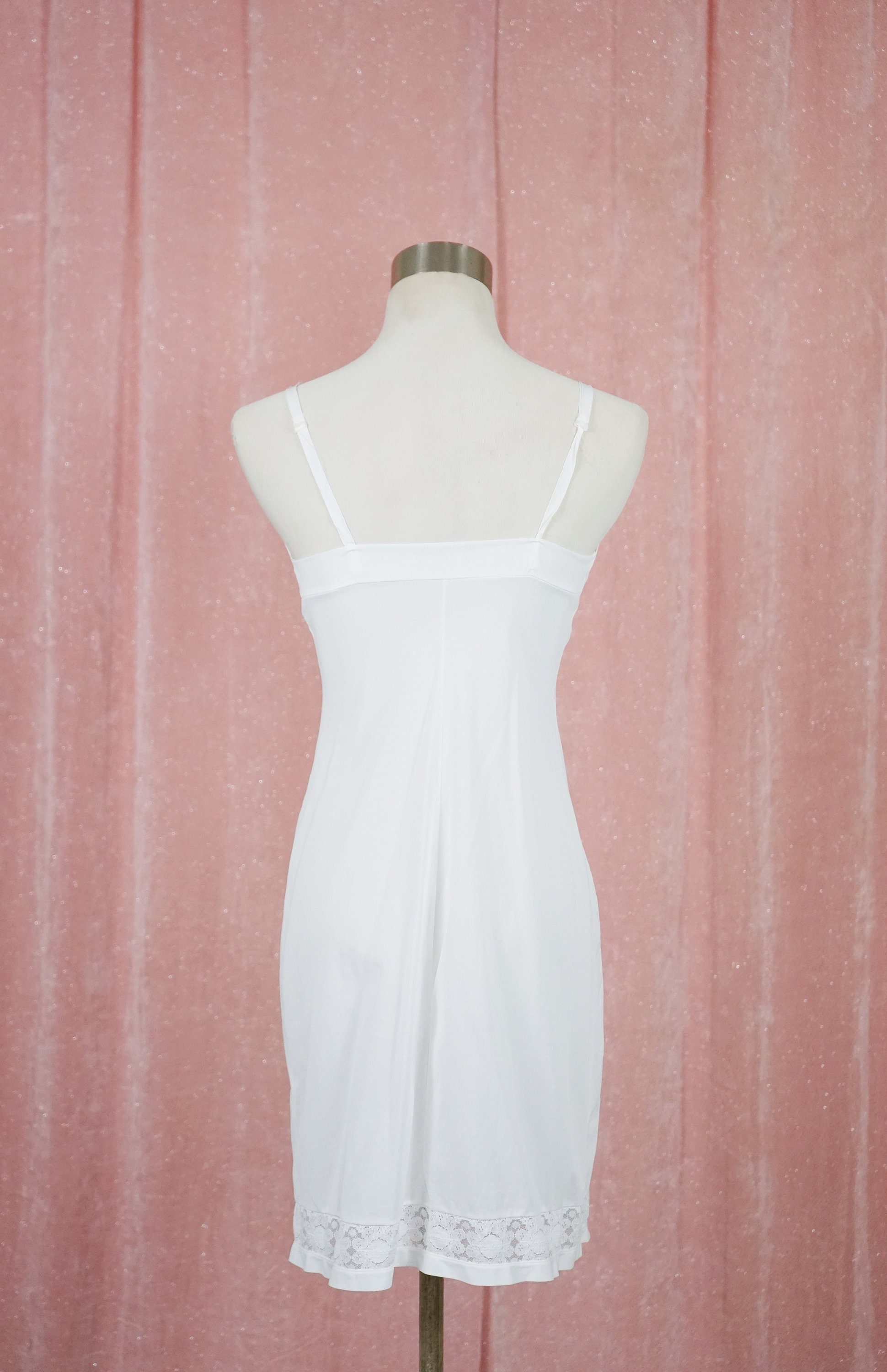 White 90s Semi Sheer Slip With Adjustable Straps - Etsy Australia