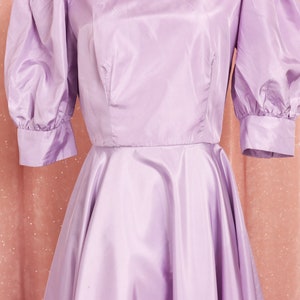 80s Pastel Purple Prom Dress With Puffy Sleeves and Zip and Button Back ...