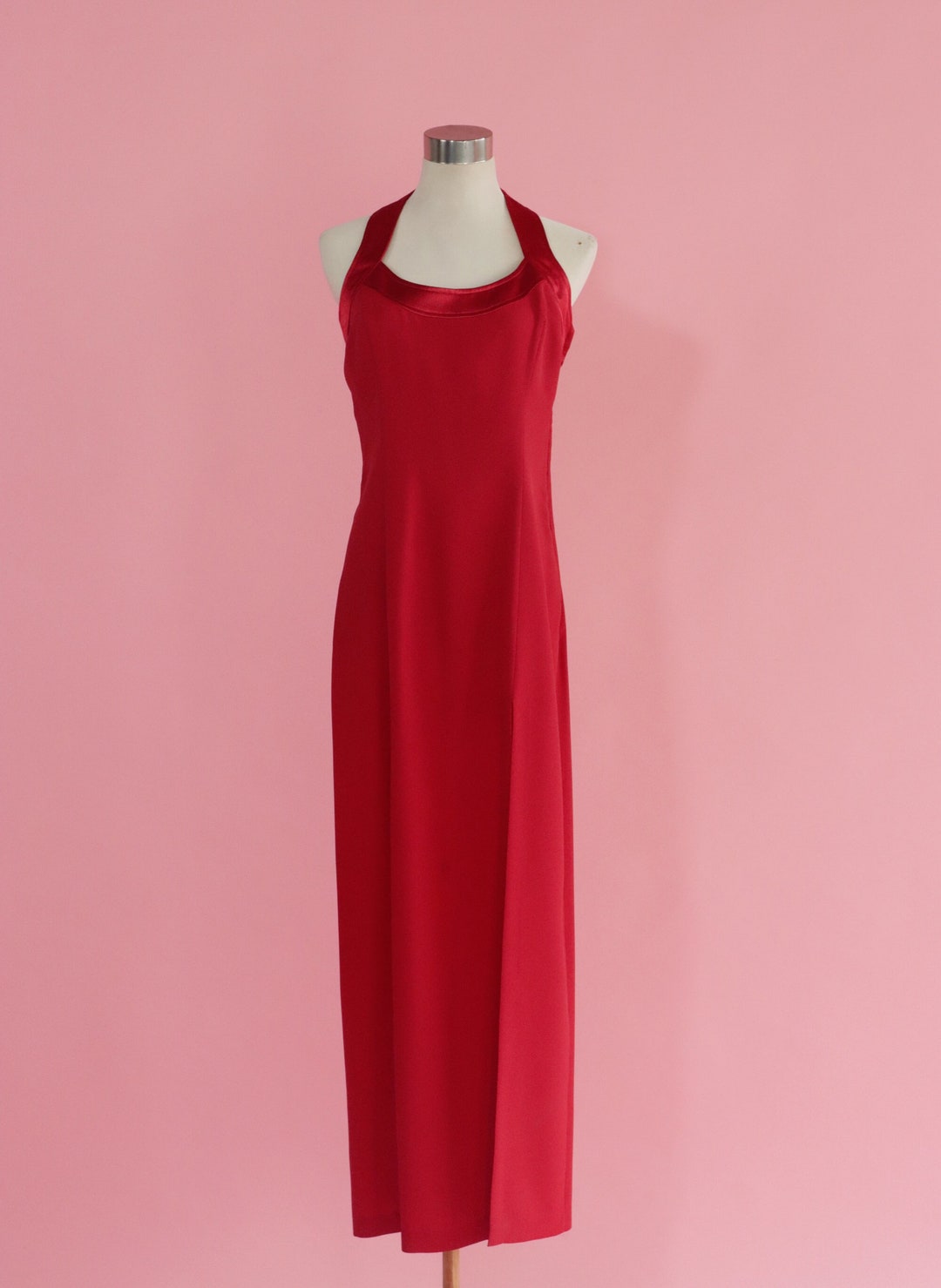 90s Red Jessica Rabbit Vintage Maxi Dress With Front Split - Etsy