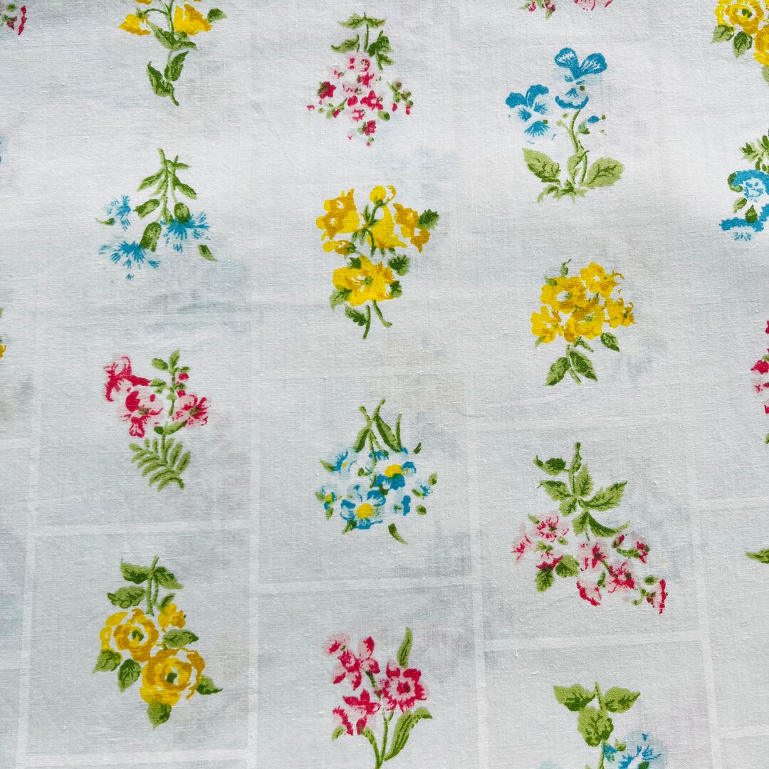 Vintage Sheet Fabric by the Half Yard, Classic Percale Vintage Bed ...
