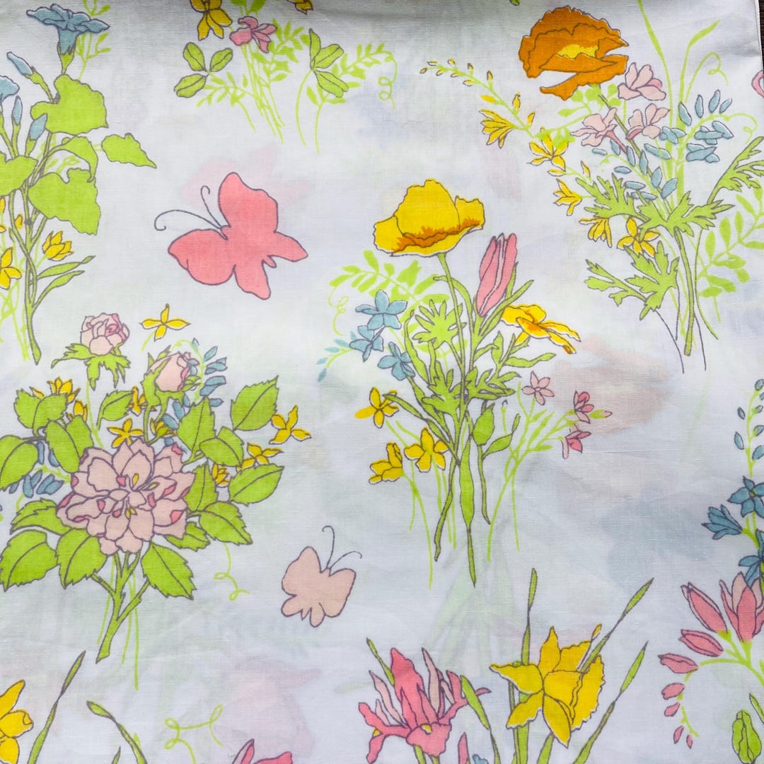 Vintage Sheet Fabric by the Half Yard, Classic Percale Vintage Bed ...