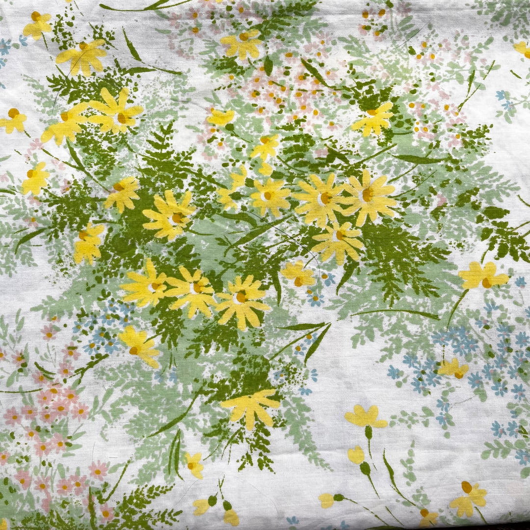 Vintage Sheet Fabric by the Half Yard, Classic Percale Vintage Bed ...