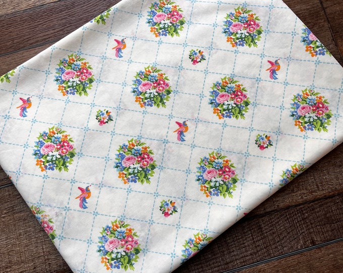 Vintage Sheet Fabric by the Half Yard, Classic Percale Vintage Bed ...