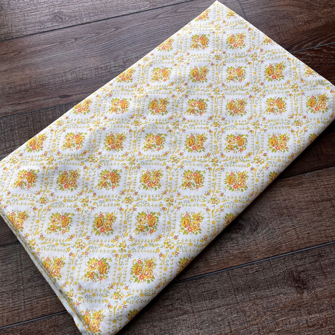 Vintage Sheet Fabric by the Half Yard, Classic Percale Vintage Bed ...