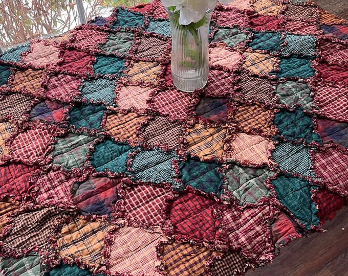 Vintage Patchwork Rag Quilt Piece for Quilting, Sewing, Slow Stitching ...