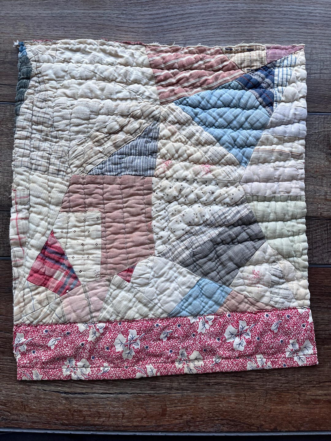 Vintage Cutter Quilt Piece, Hand Quilted Patchwork Quilt Square for ...