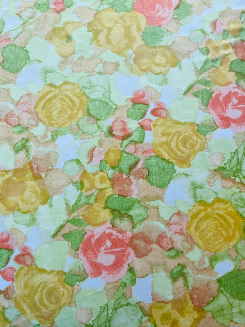Vintage Percale Sheet Fabric: Colorful Bed Sheet Cuts, 44" Wide - Etsy