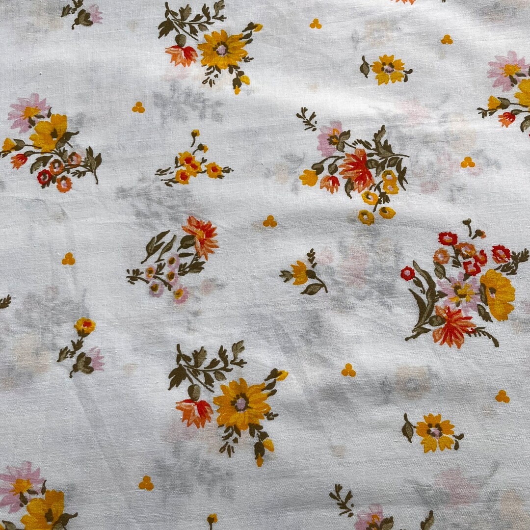 Vintage Sheet Fabric by the Half Yard, Classic Percale Vintage Bed ...