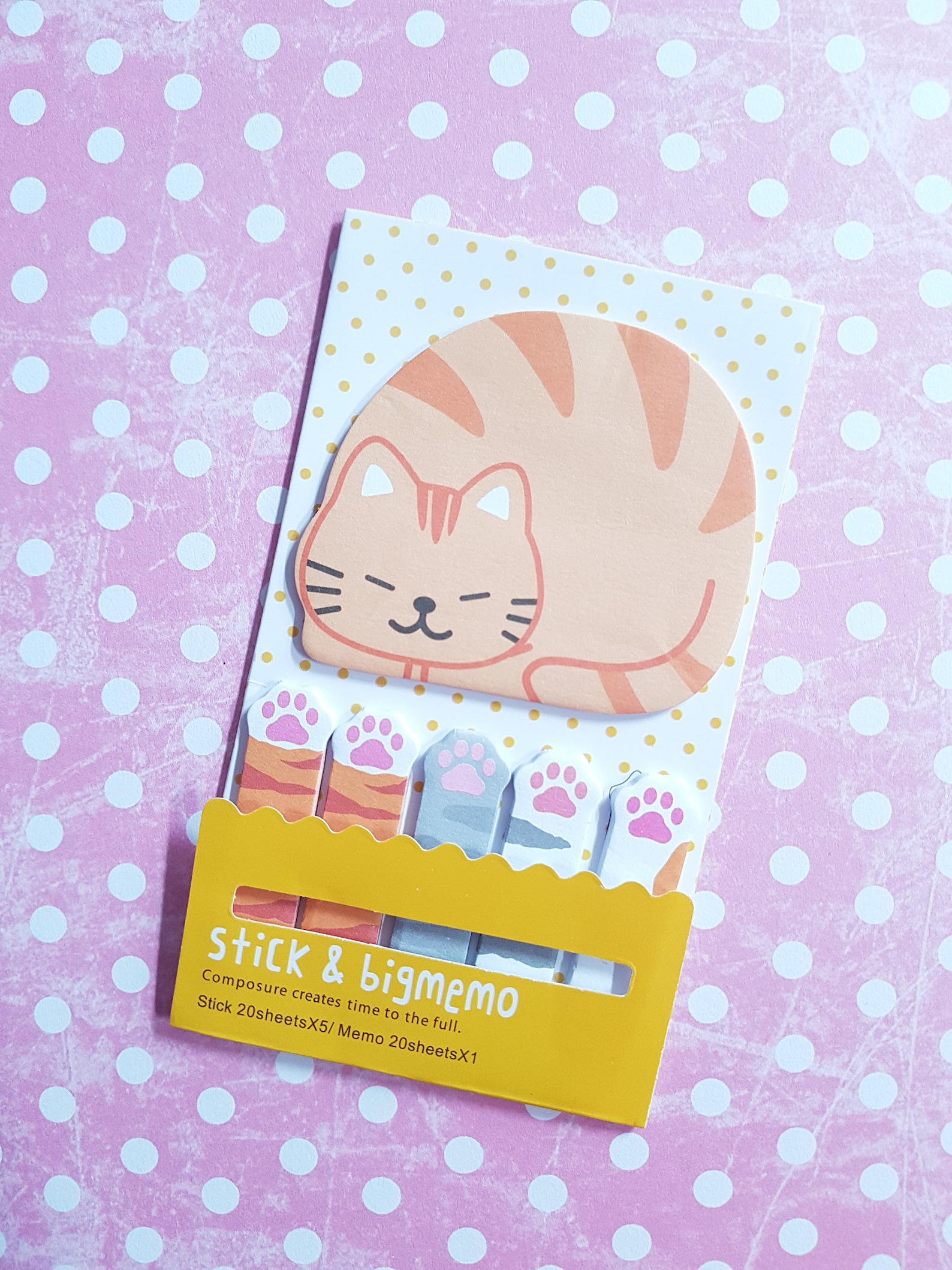Cat Memo Pad and Sticky Tabs - Etsy