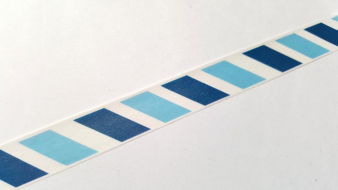 Blue Striped Washi Tape - Etsy