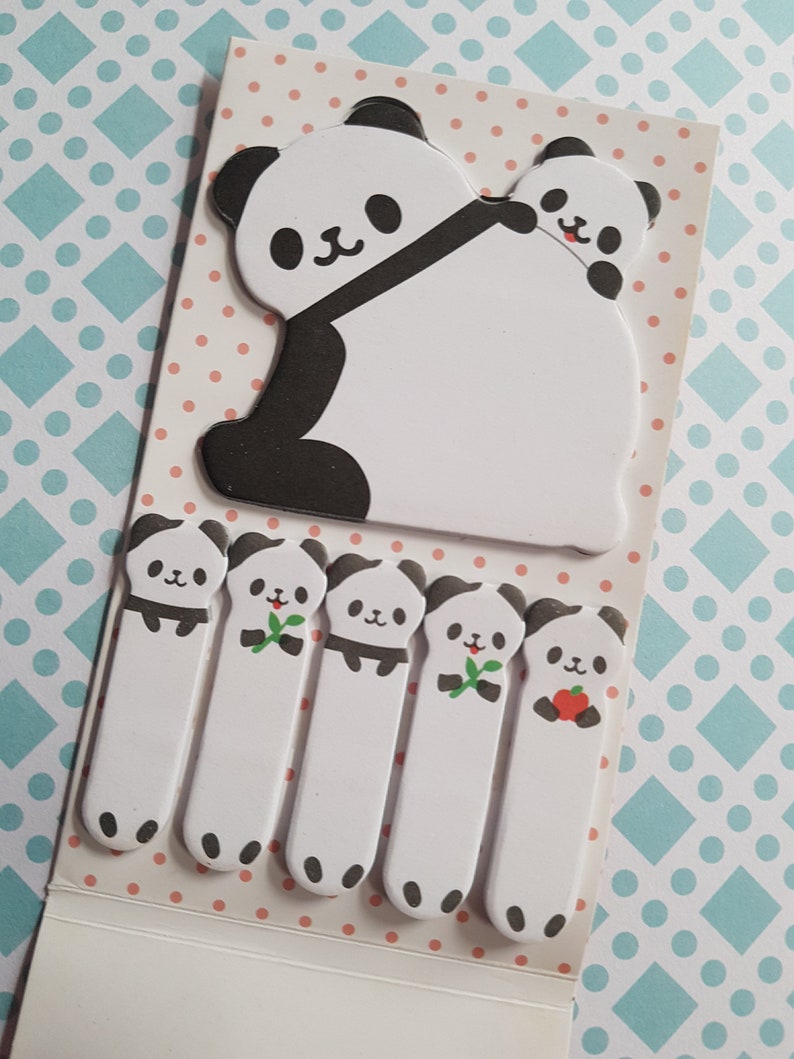 Panda Memo Pad and Sticky Tabs - Etsy