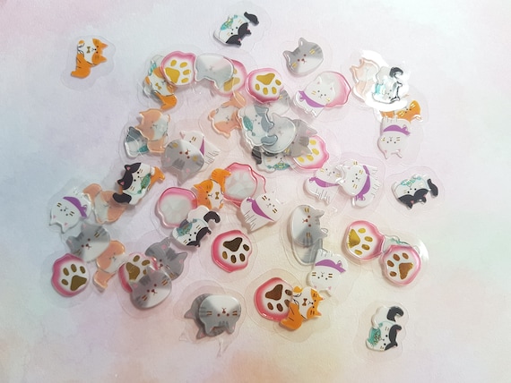 Cat transparent pvc stickers | Etsy