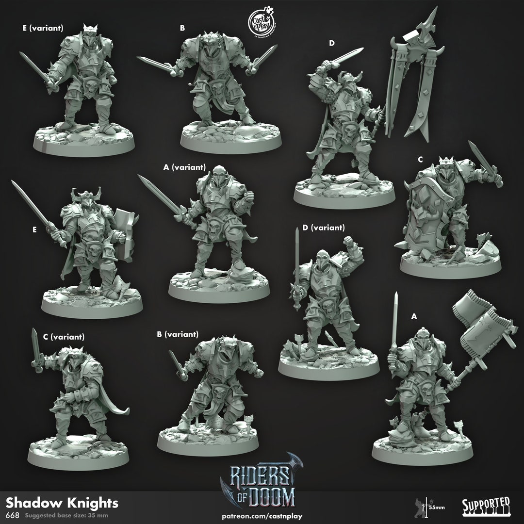 Shadow Knights Set of 10, Cast N Play, Dnd, Dungeons and Dragons ...