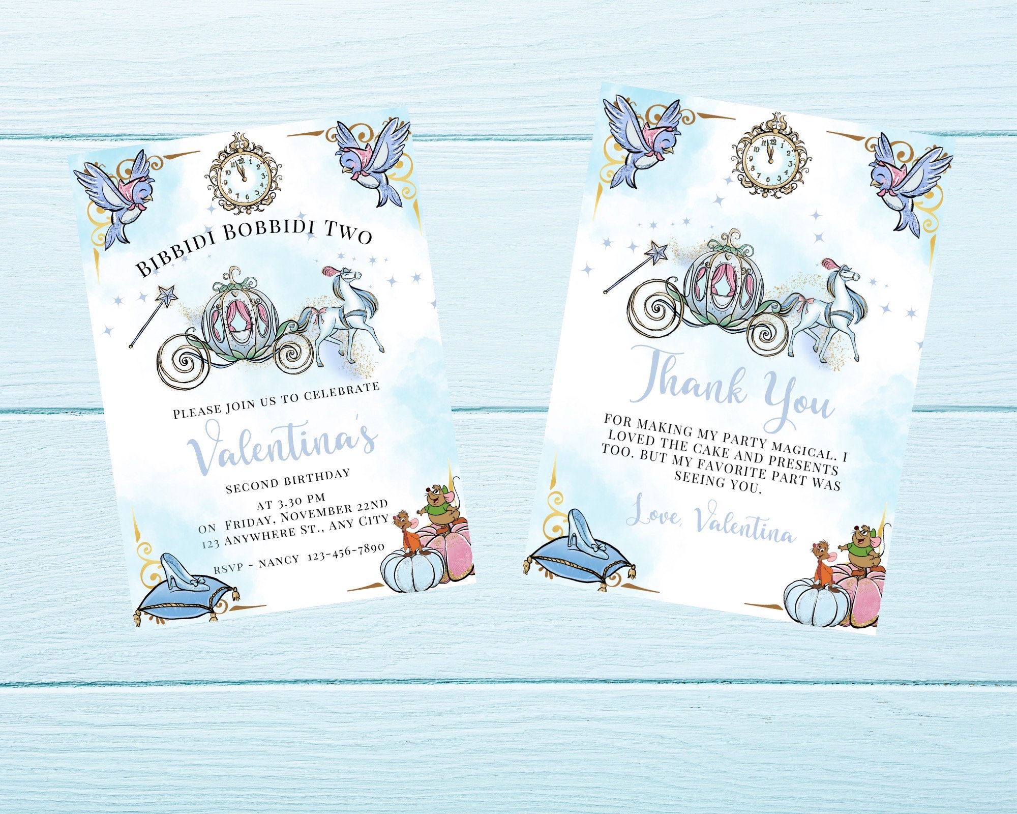 Bibbidi Bobbidy Two Digital Invite - Etsy