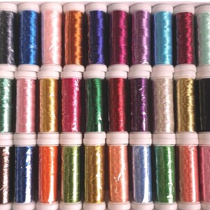 Metallic Thread 30 Spools/ 200m / Embroidery, Bobbin Lace, Cross Stitch ...