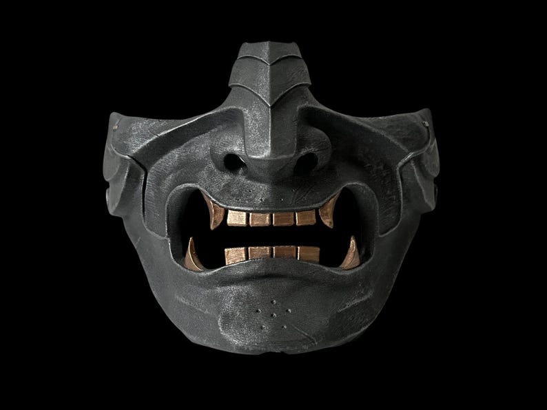 Ghost of Tsushima - Jin Sakai Samurai Shogun Menpu Demon Mask ...