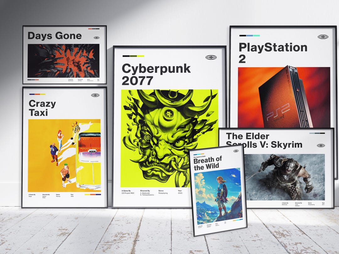 Video Game Wall Art Poster - Retro Gaming Design - Cyberpunk Metal Gear ...