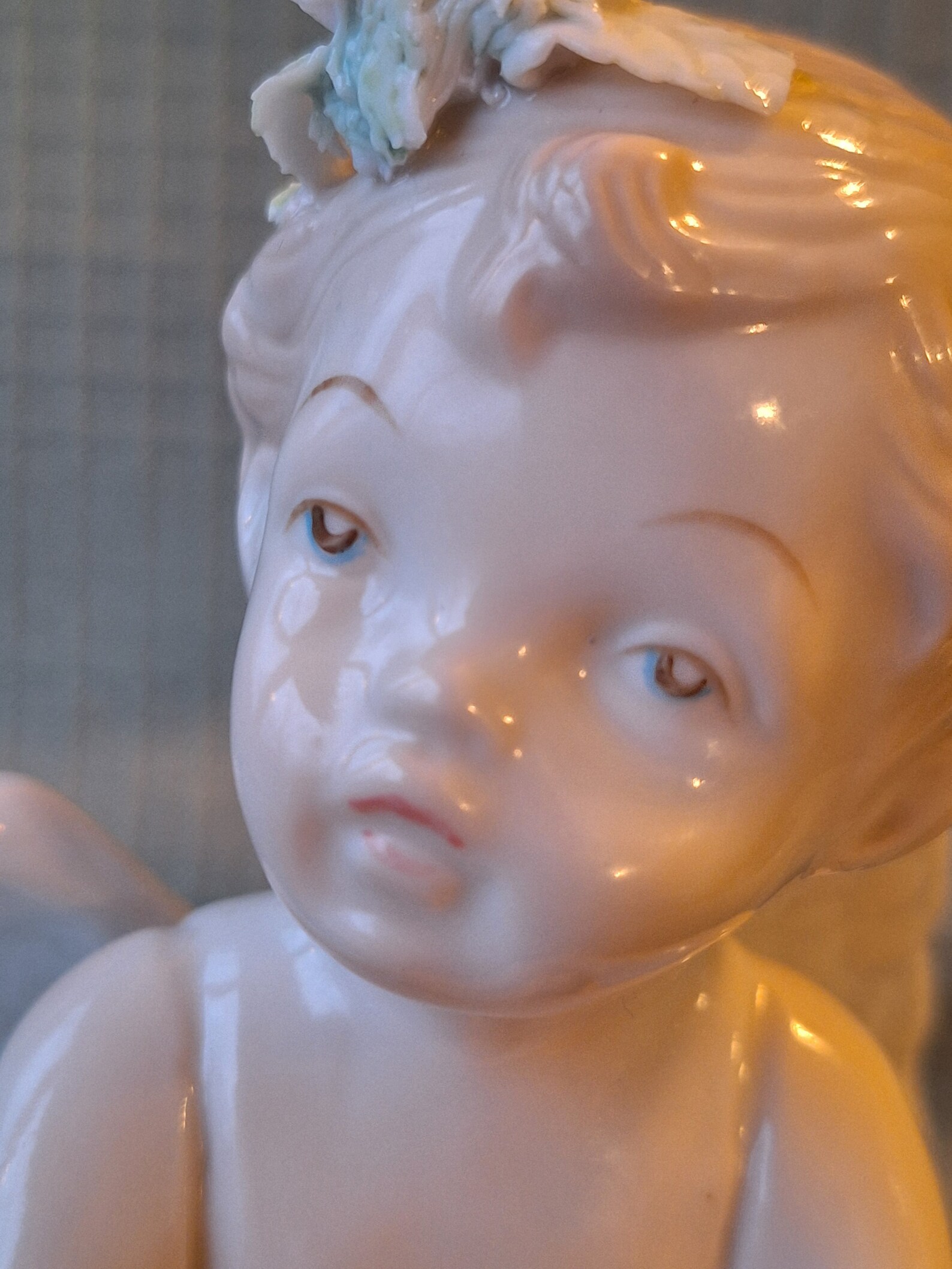 Porcelain Angel Figurine Set: Teddy Bear Harpist & Shelf Angel - Etsy