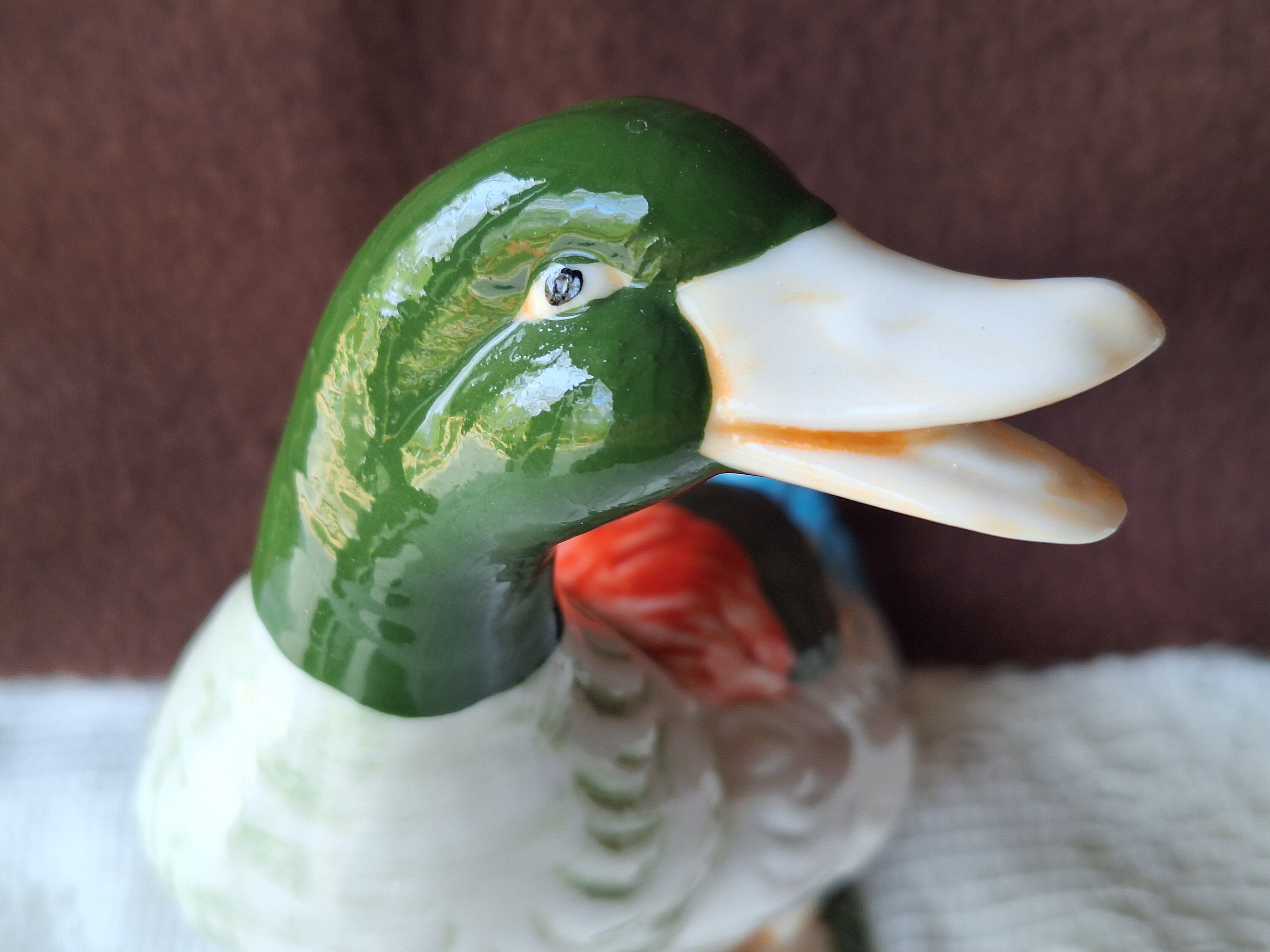 Vintage Pair of K's Collection Hand Painted Ceramic Ducks W Glossy ...