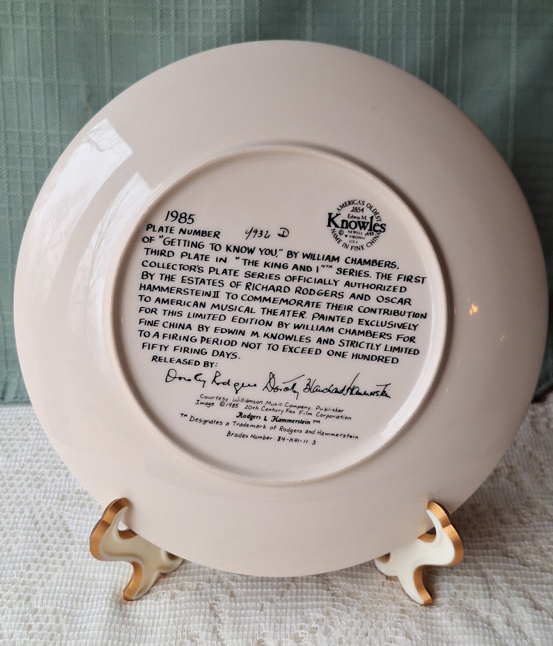 Vintage 1985 & 3rd Plate in the Series the King and I Painted by ...