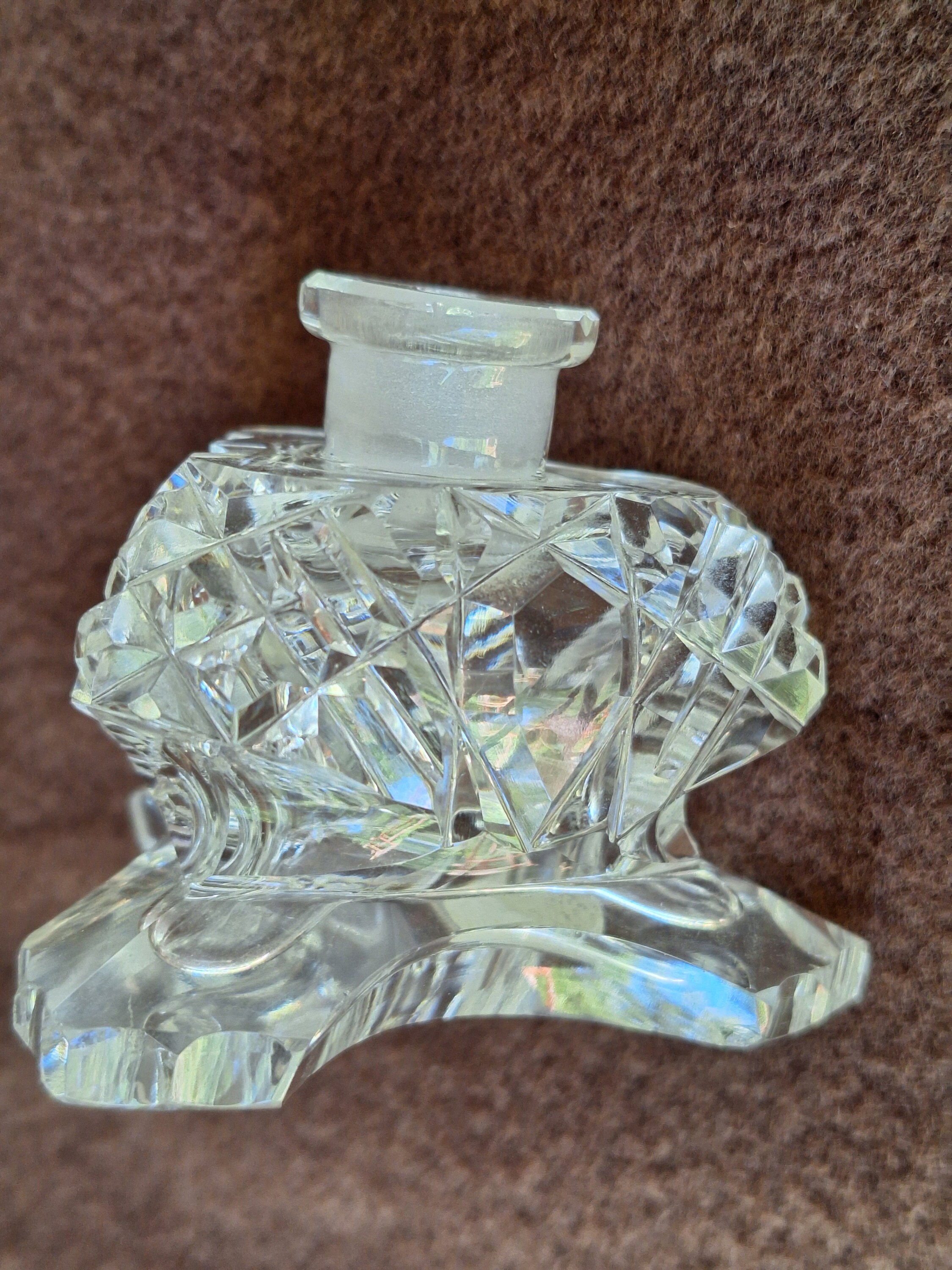 Vintage Collectable Multifaceted Art Deco Crystal Perfume Bottle and ...