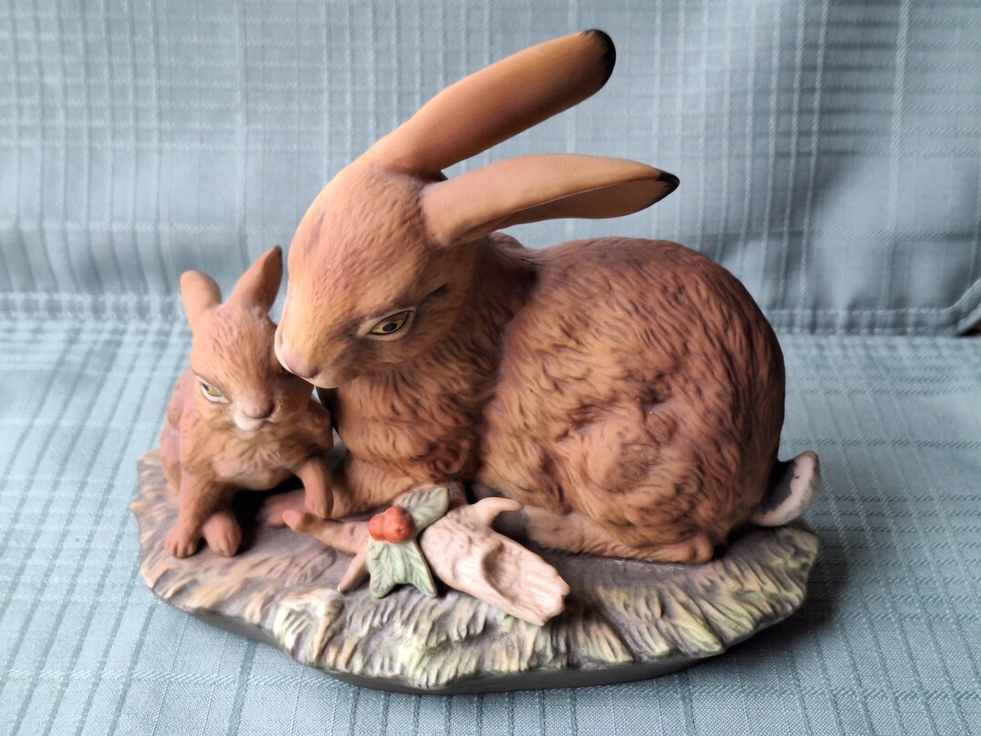 Vintage Masterpiece Collection Prcelain Mother Rabbit With Baby by Home ...