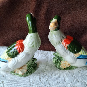 Vintage Pair of K's Collection Hand Painted Ceramic Ducks W Glossy ...