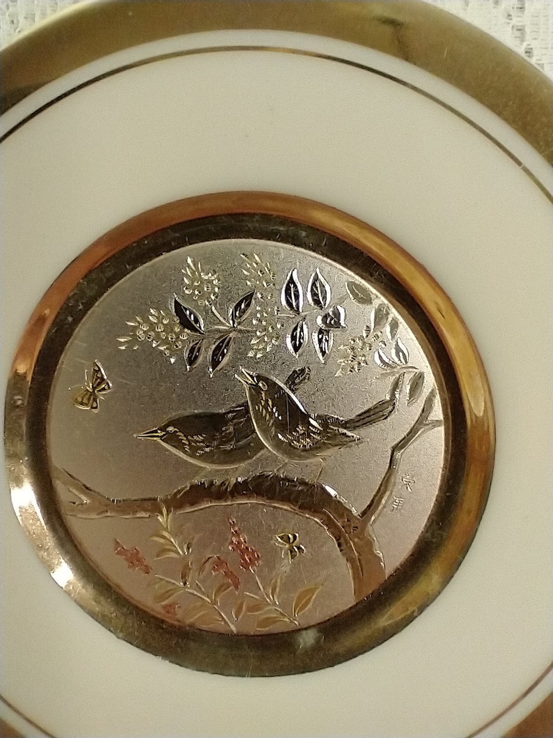 The Art of Chokin Two 4 Plates Engraved With 24K Gold - Etsy