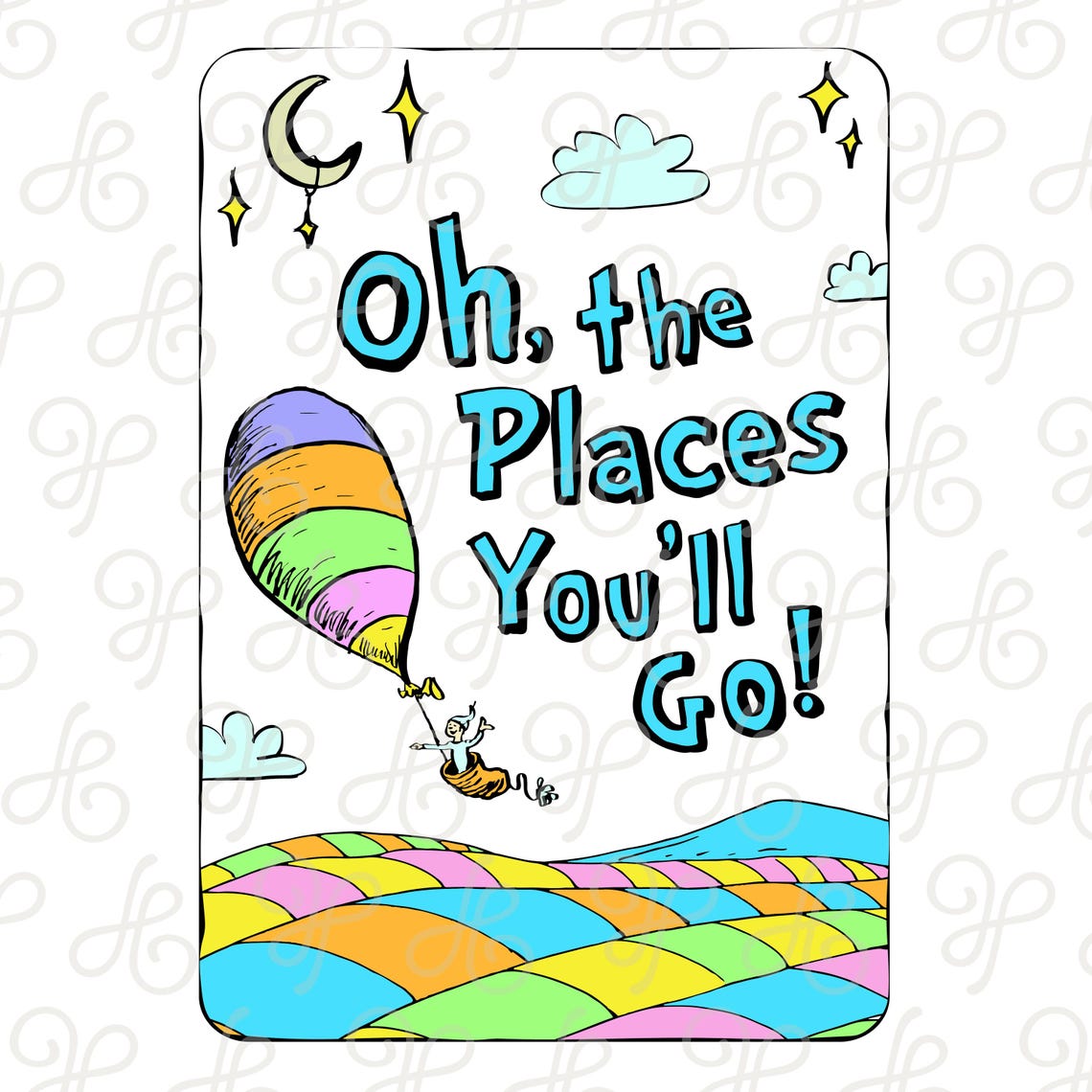 Oh, the Places You'll Go SVG + PNG Bundle, DIY Dr. Suess Birthday Party ...