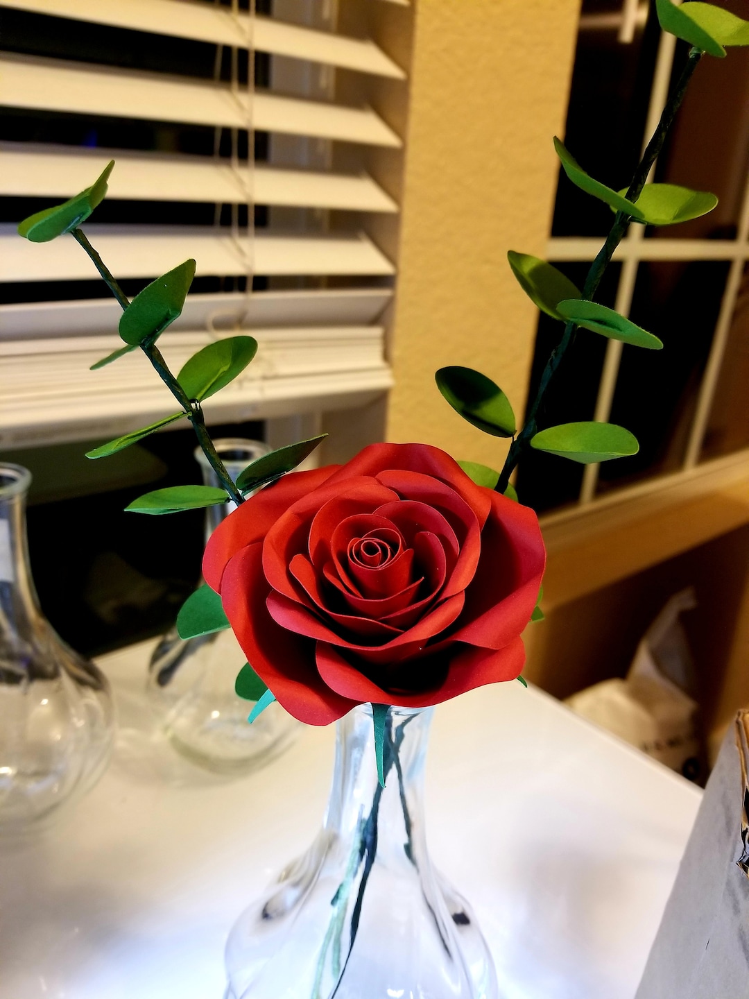 Rose on a Stem Template (SVG and PDF File) With Picture Tutorial ...