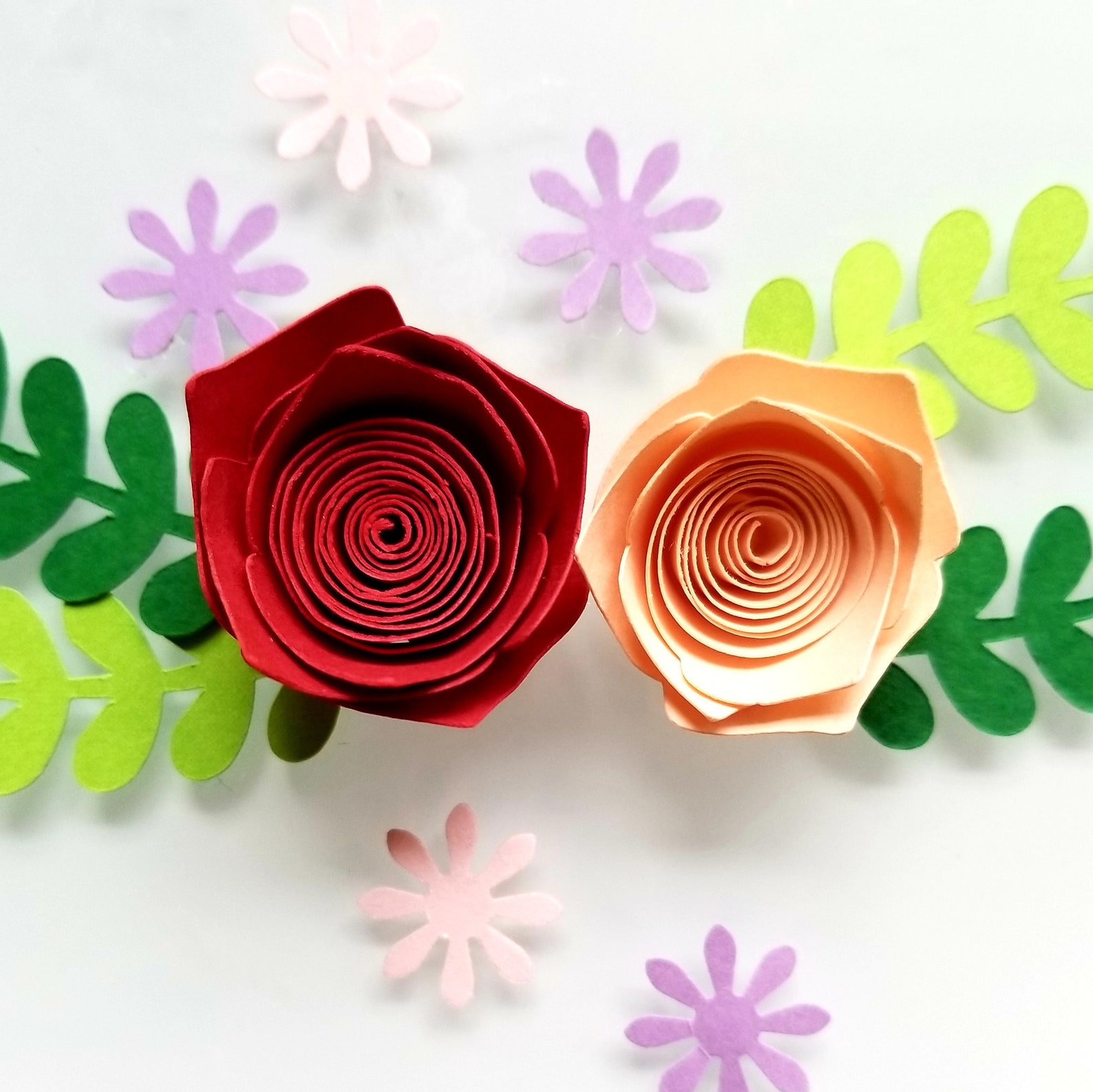 Rolled Rustic Rose Template (PNG Only), DIY Template, Cricut Flower ...