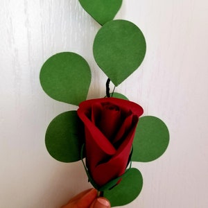 Rose Bud on a Stem (SVG and PDF File) With Picture Tutorial, DIY ...