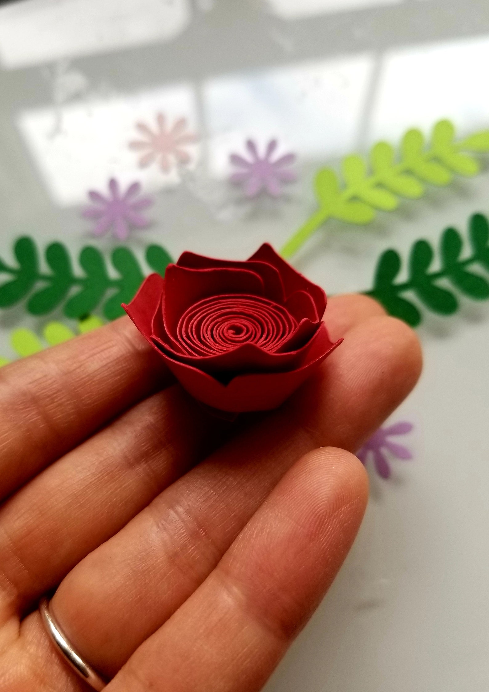 Rolled Rustic Rose Template PNG Only, DIY Template, Cricut Flower ...