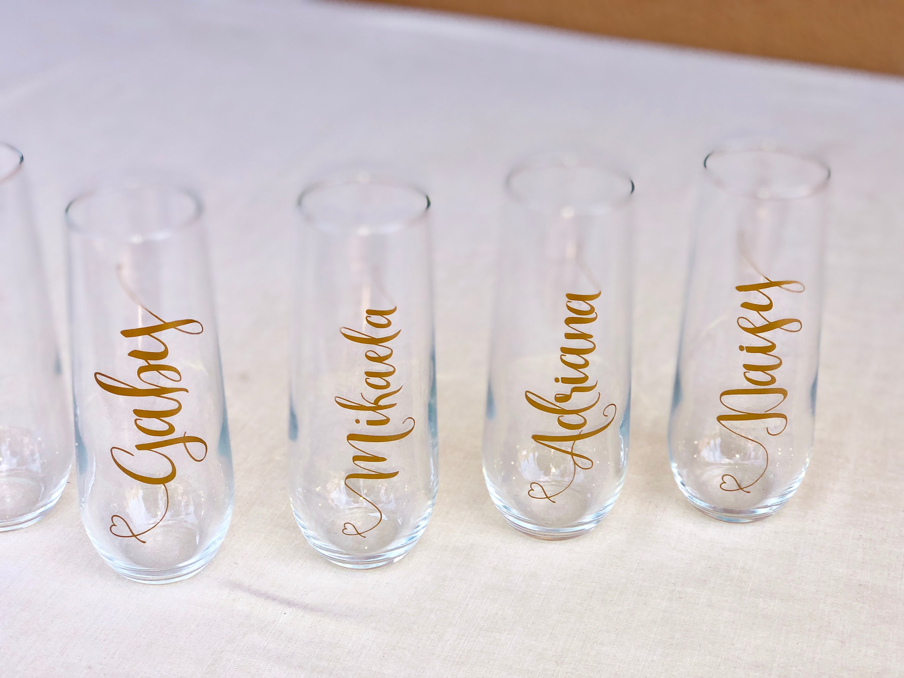 Personalized Stemless Champagne Flutes - Etsy