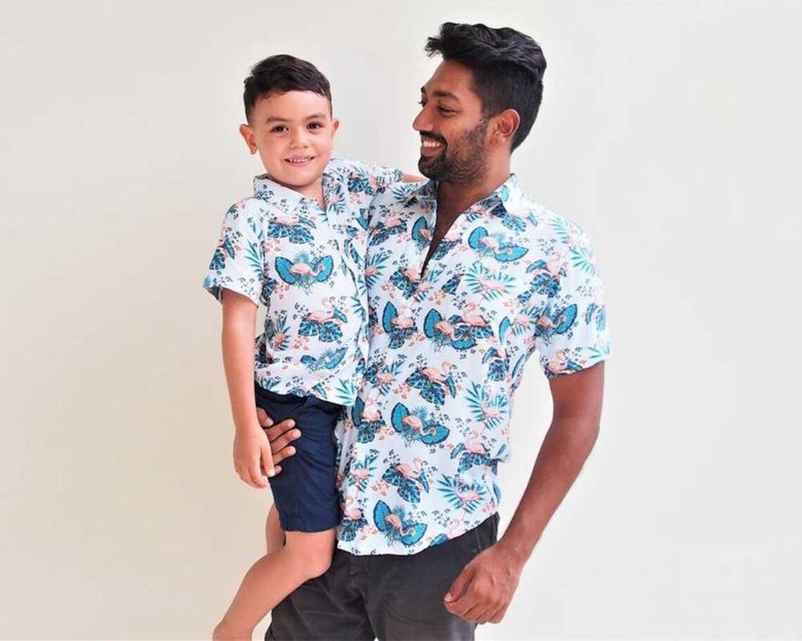 Father and Son Matching Shirts -flamingo, Father and Son Outfit ...