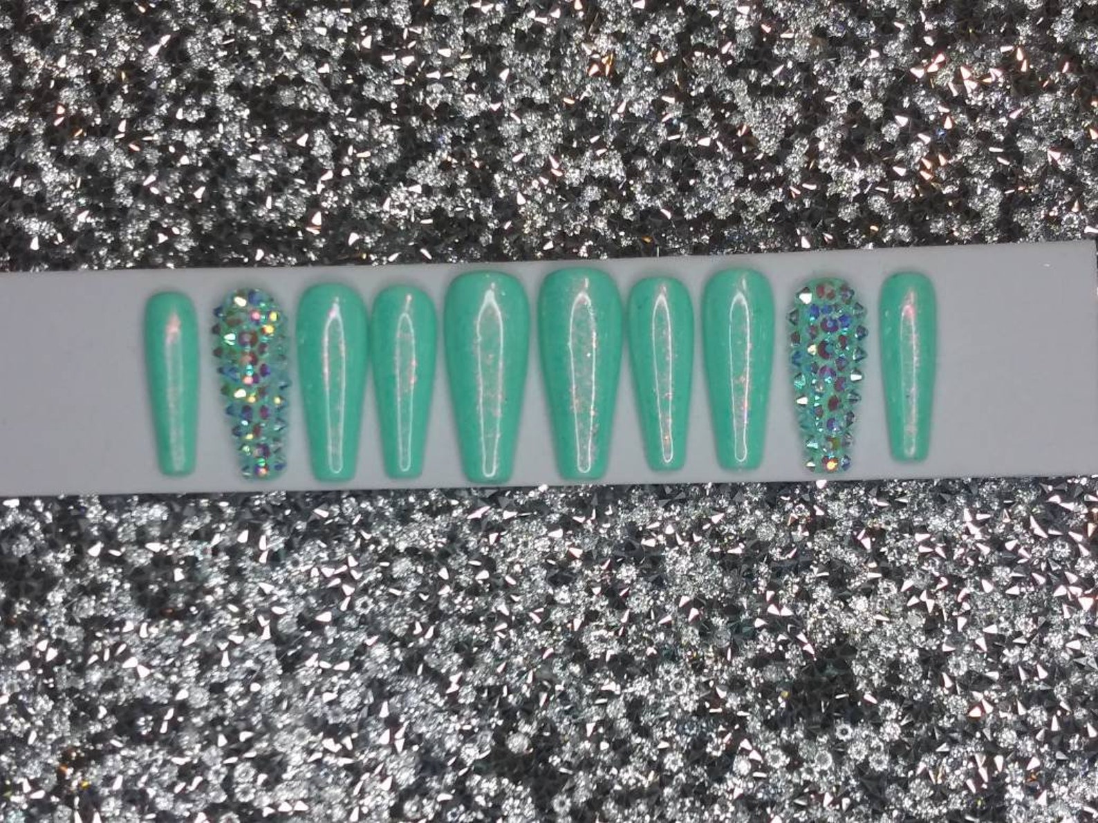 Mermaid Bling Nails W/ Opal Chrome Flakes and Iridescent - Etsy