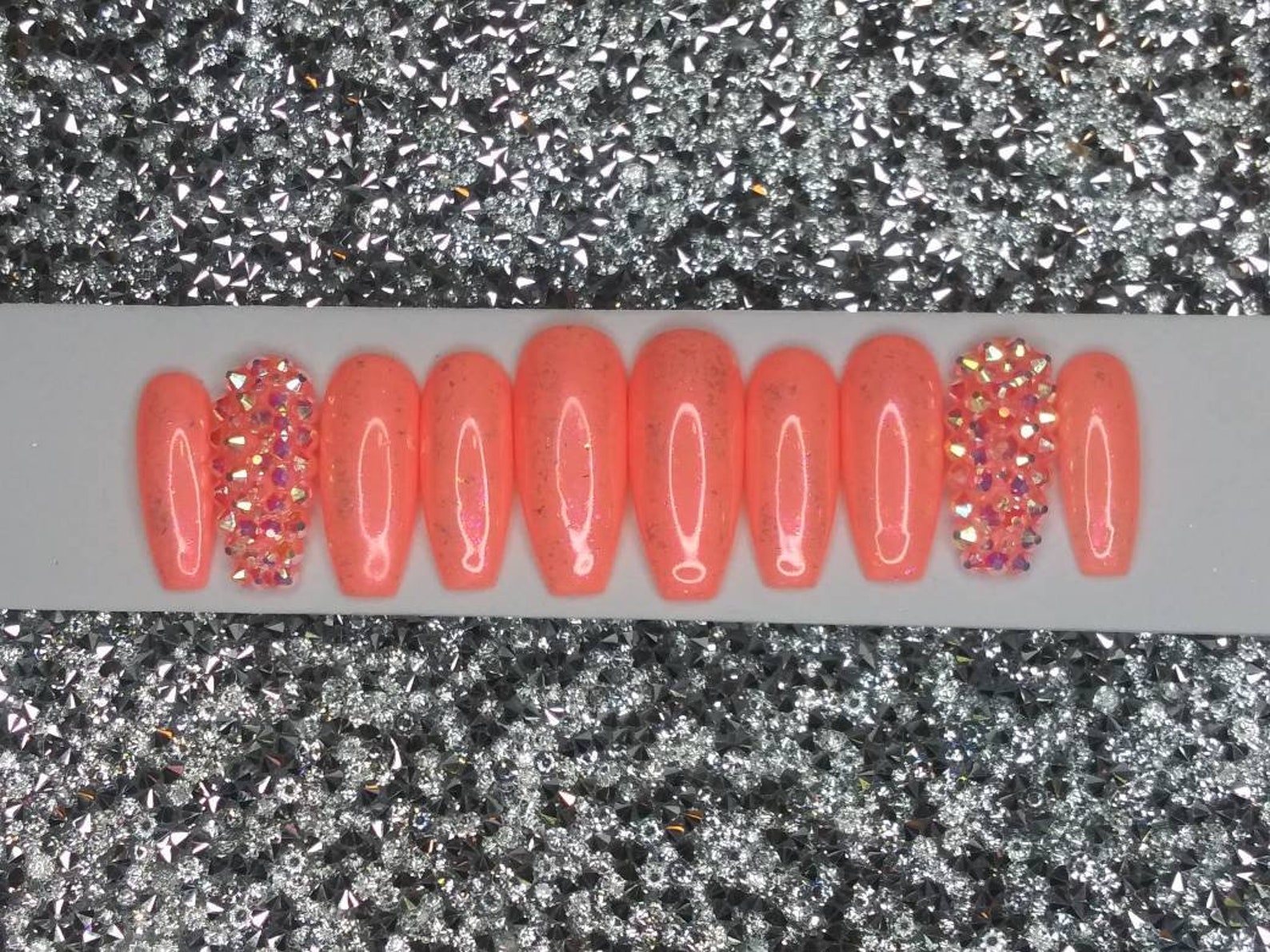 Mermaid Bling Nails W/ Opal Chrome Flakes and Iridescent Crystals FREE ...