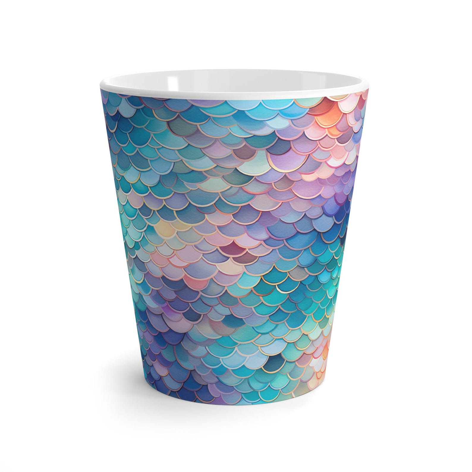 Mermaid Scales Latte Mug: Ocean Vibe Coffee Cup (12 Oz) - Etsy