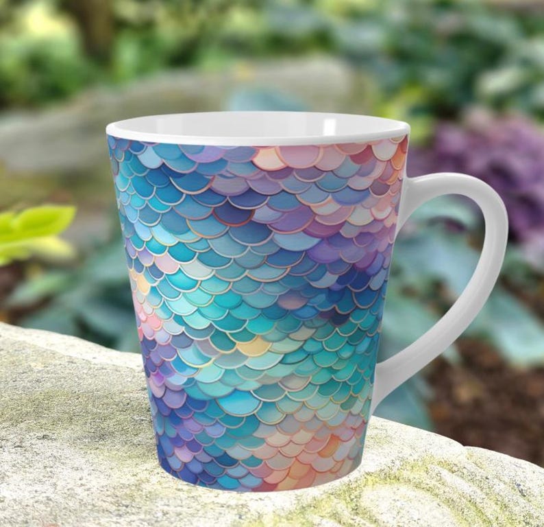 Mermaid Scales Latte Mug: Ocean Vibe Coffee Cup (12 Oz) - Etsy