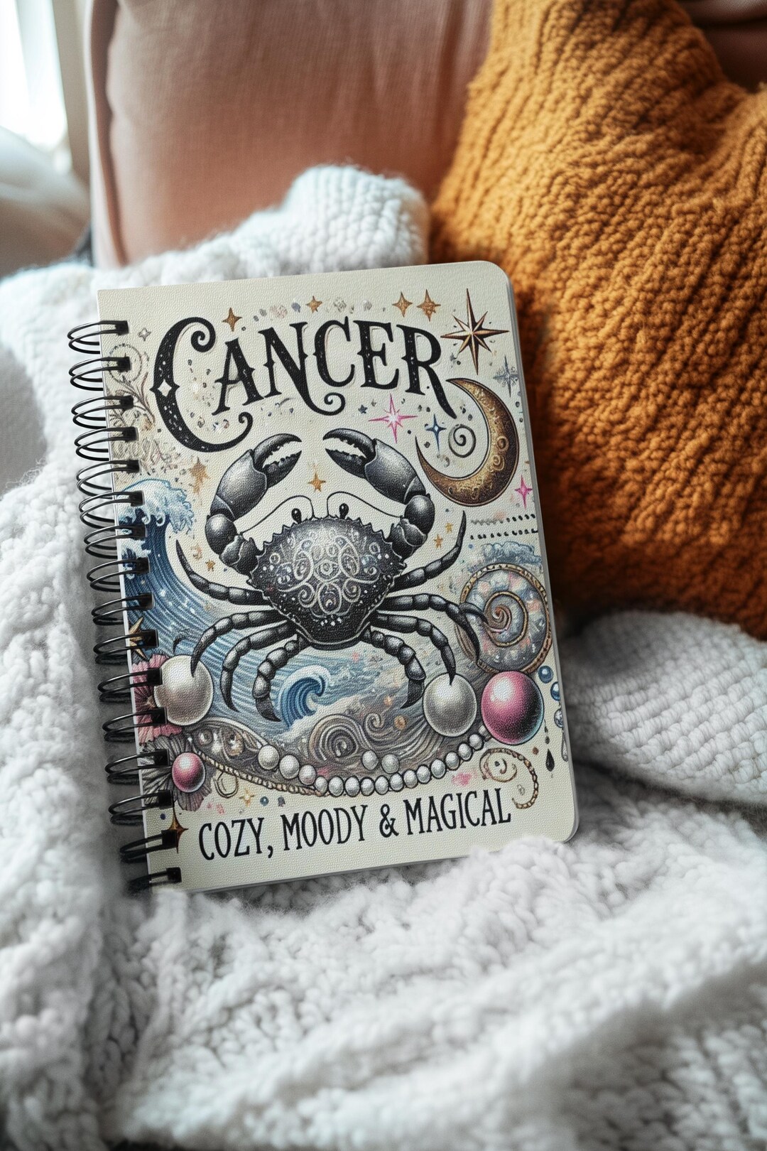 Zodiac Cancer Spiral Notebook, Astrology Gift, Spritiual Gift for ...