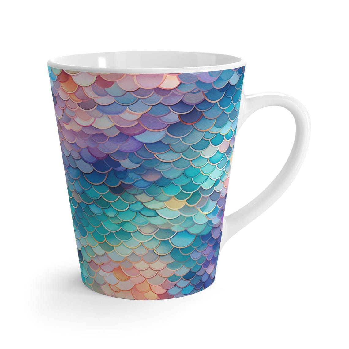 Mermaid Scales Latte Mug: Ocean Vibe Coffee Cup (12 Oz) - Etsy
