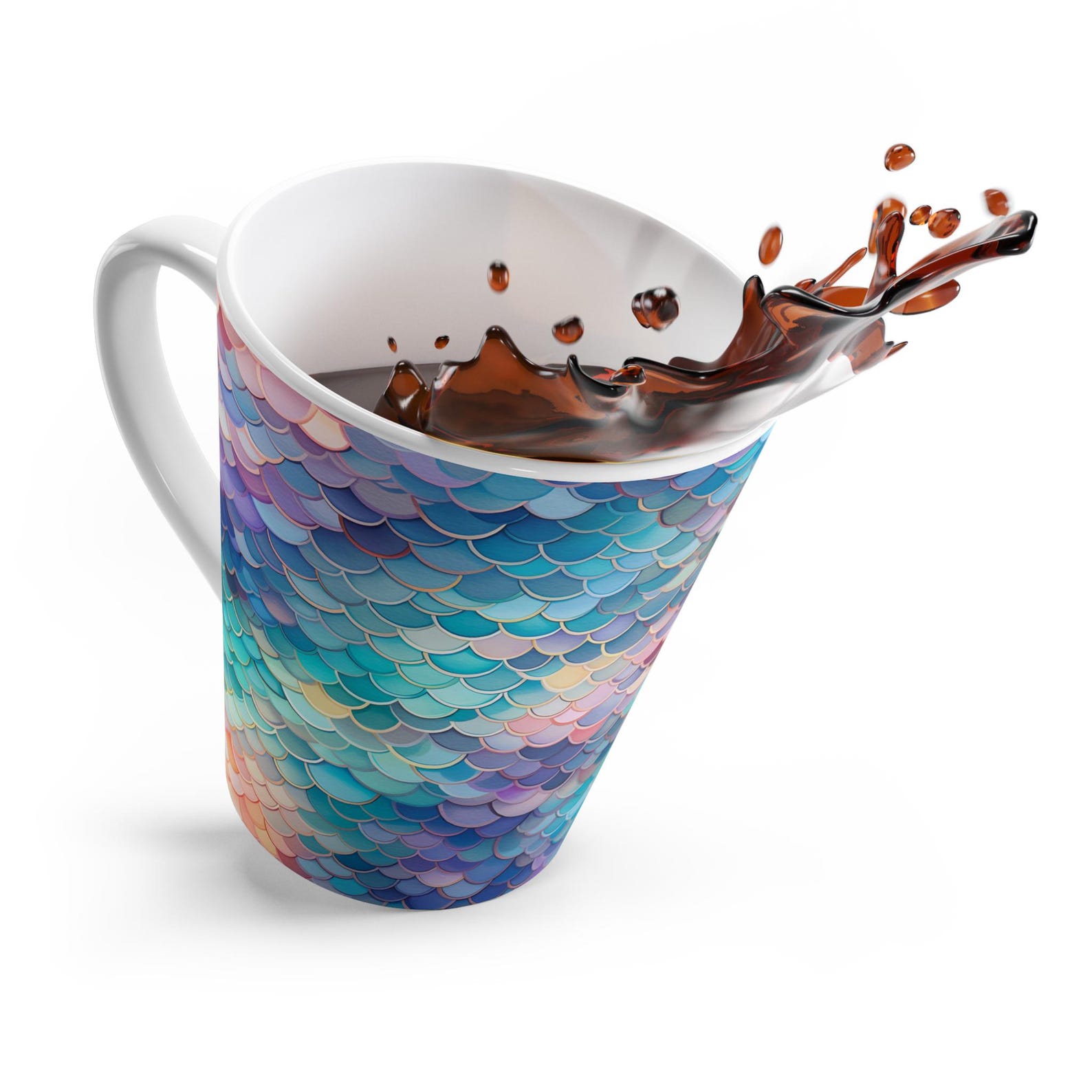 Mermaid Scales Latte Mug: Ocean Vibe Coffee Cup (12 Oz) - Etsy