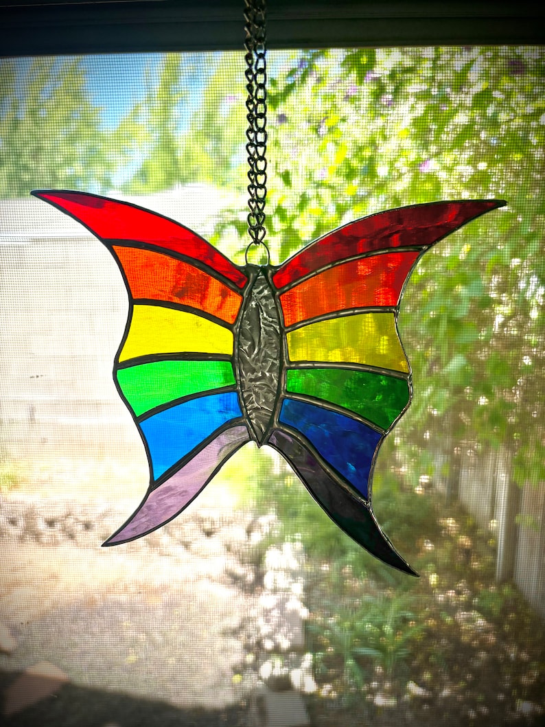 Stained Glass Rainbow Butterfly - Etsy