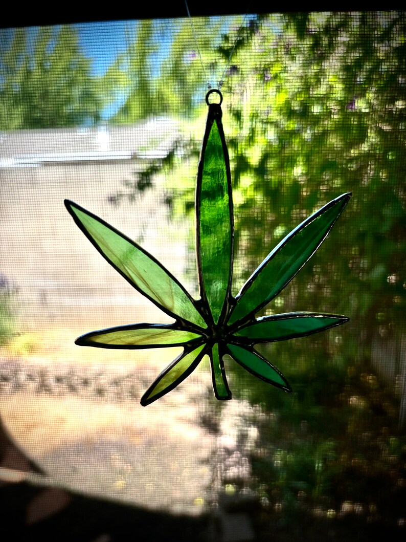 Stained Glass Hemp Leaf - Etsy